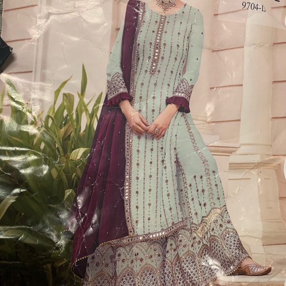 Dresses | Mint Green Indian Sharara Suit | Poshmark
